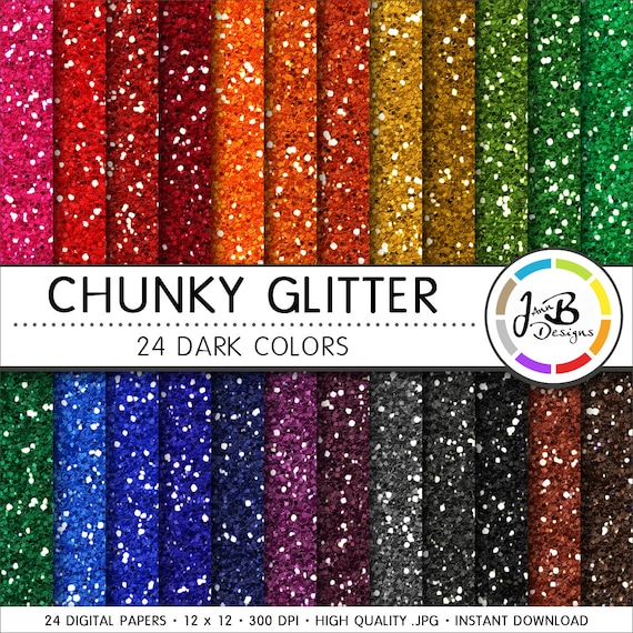 Glitter Digital Paper Glitter Paper Scrapbook Paper Chunky | Etsy