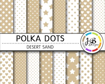 Polka Dots Digital Paper, Light Pink, Pink, White, Dots, Hearts, Stars ...