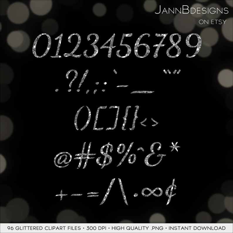 Silver - Glitter Alphabet Clipart • Instant Download • Printable ...