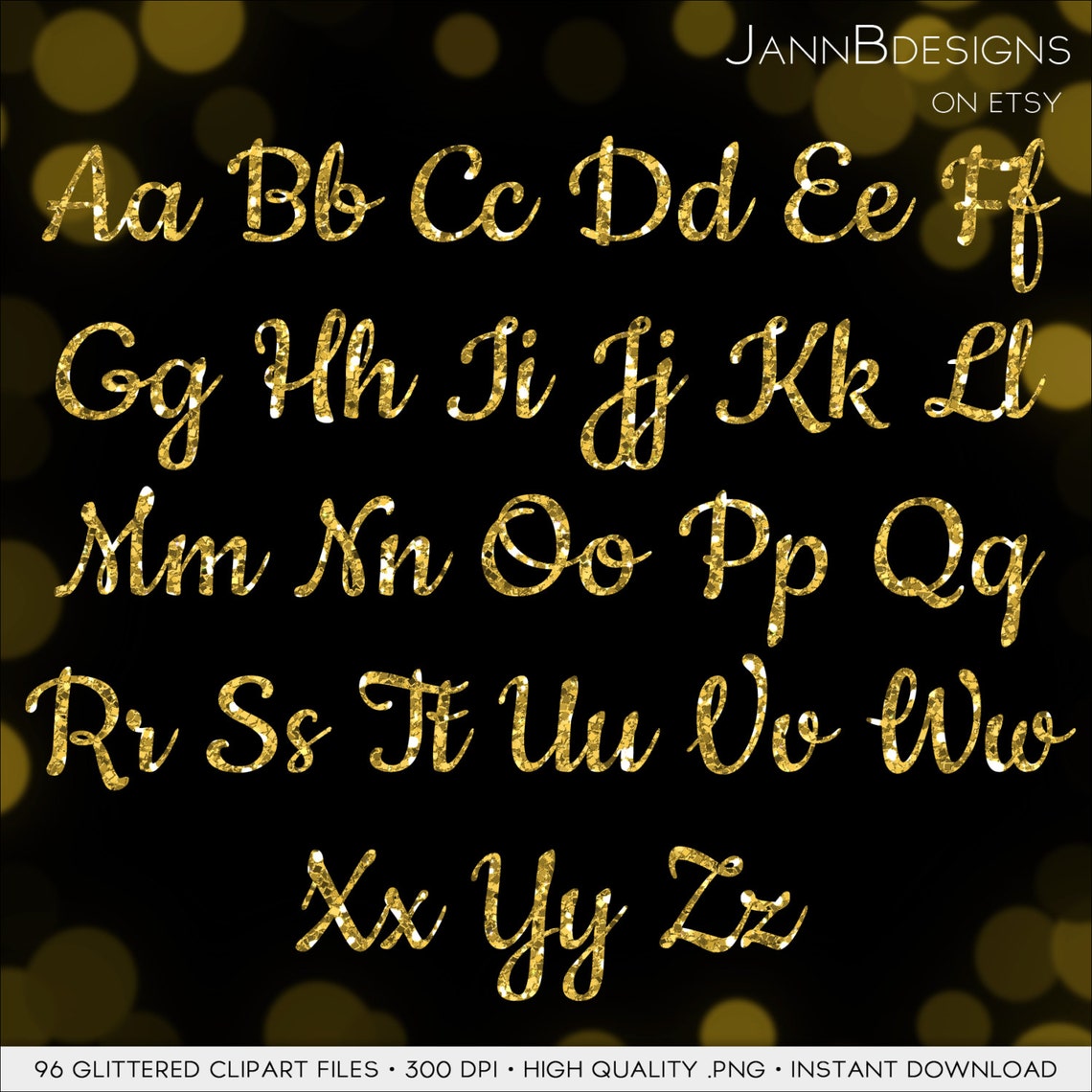 Gold Glitter Alphabet Clipart, Gold, Glitter, Gold Glitter Letters ...