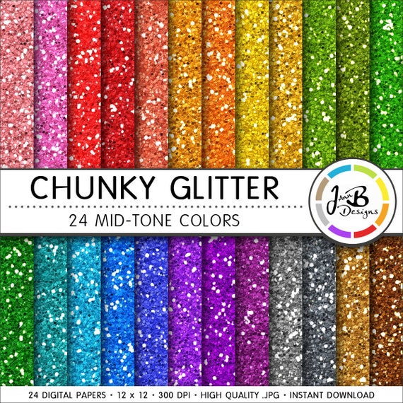 Glitter Digital Paper Glitter Paper Scrapbook Paper Chunky | Etsy
