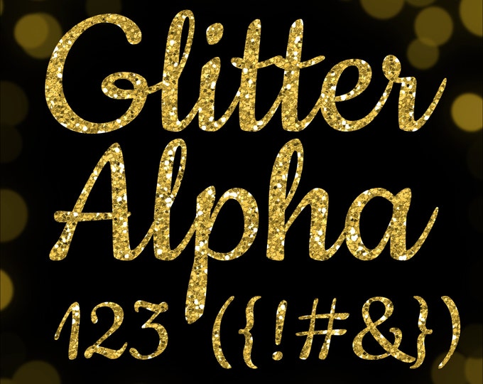 Gold Glitter Printable Joined up ONE Letters PNG Download for Card ...