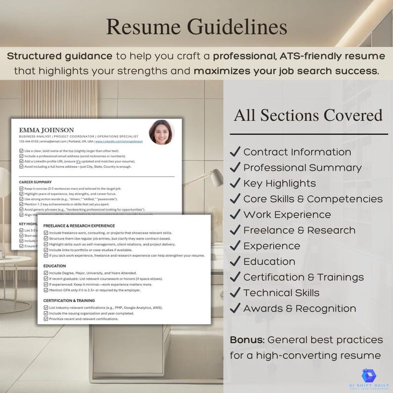 ATS Friendly Resume Professional CV Template 2025 Google Docs, Word ...