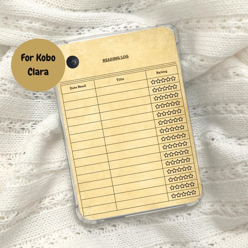 Kobo Reading Log Printable Insert | Digital Download | Clear Case ...
