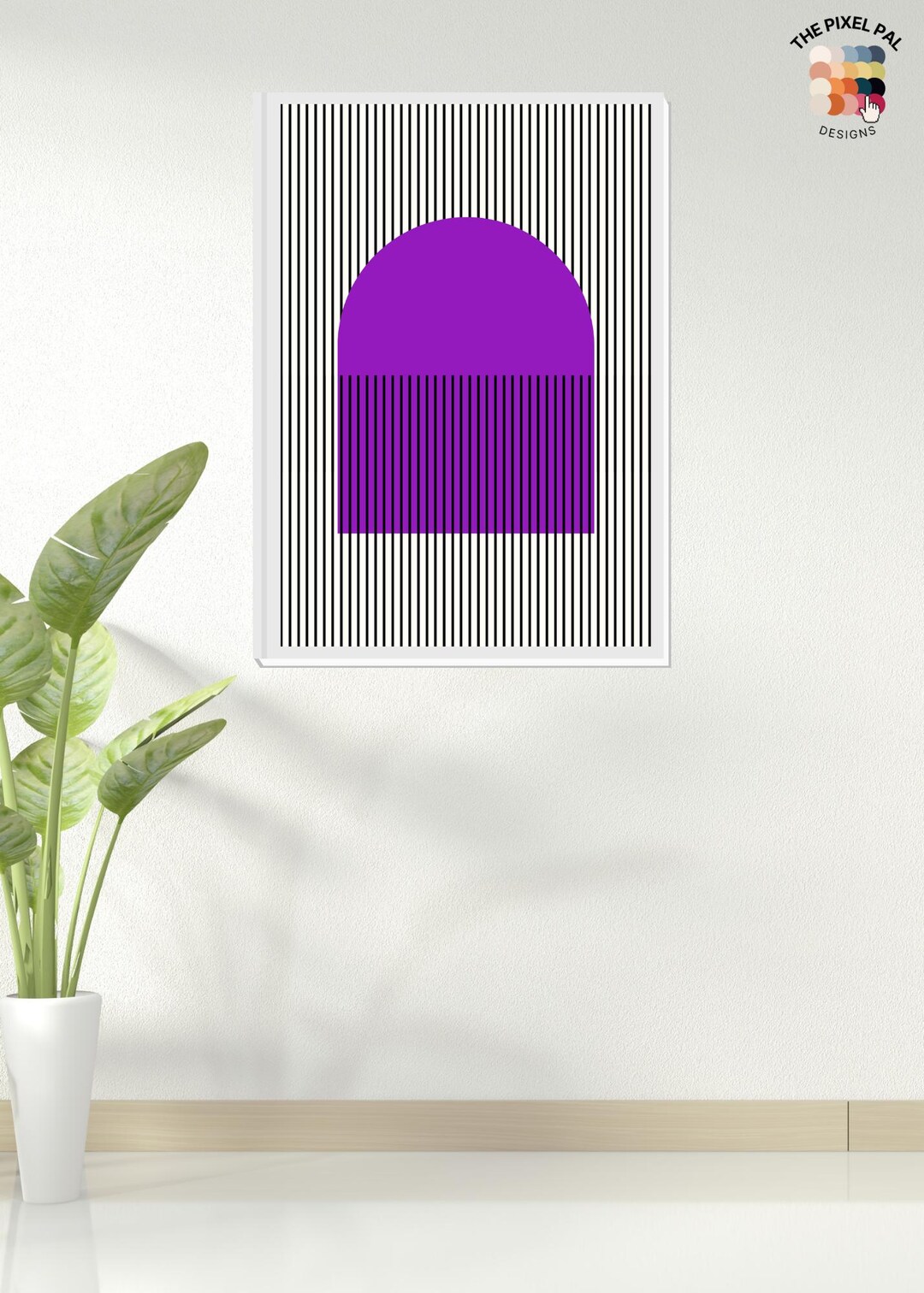 Purple Arch Wall Art | Geometric Abstract Print | Optical Illusion ...