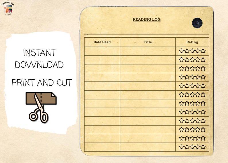 Kobo Reading Log Printable Insert | Digital Download | Clear Case ...