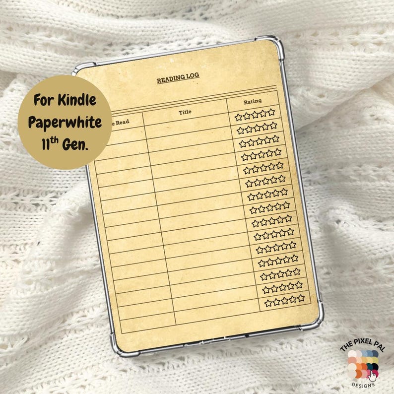Kindle Reading Log Printable Insert | Digital Download | Clear Case ...
