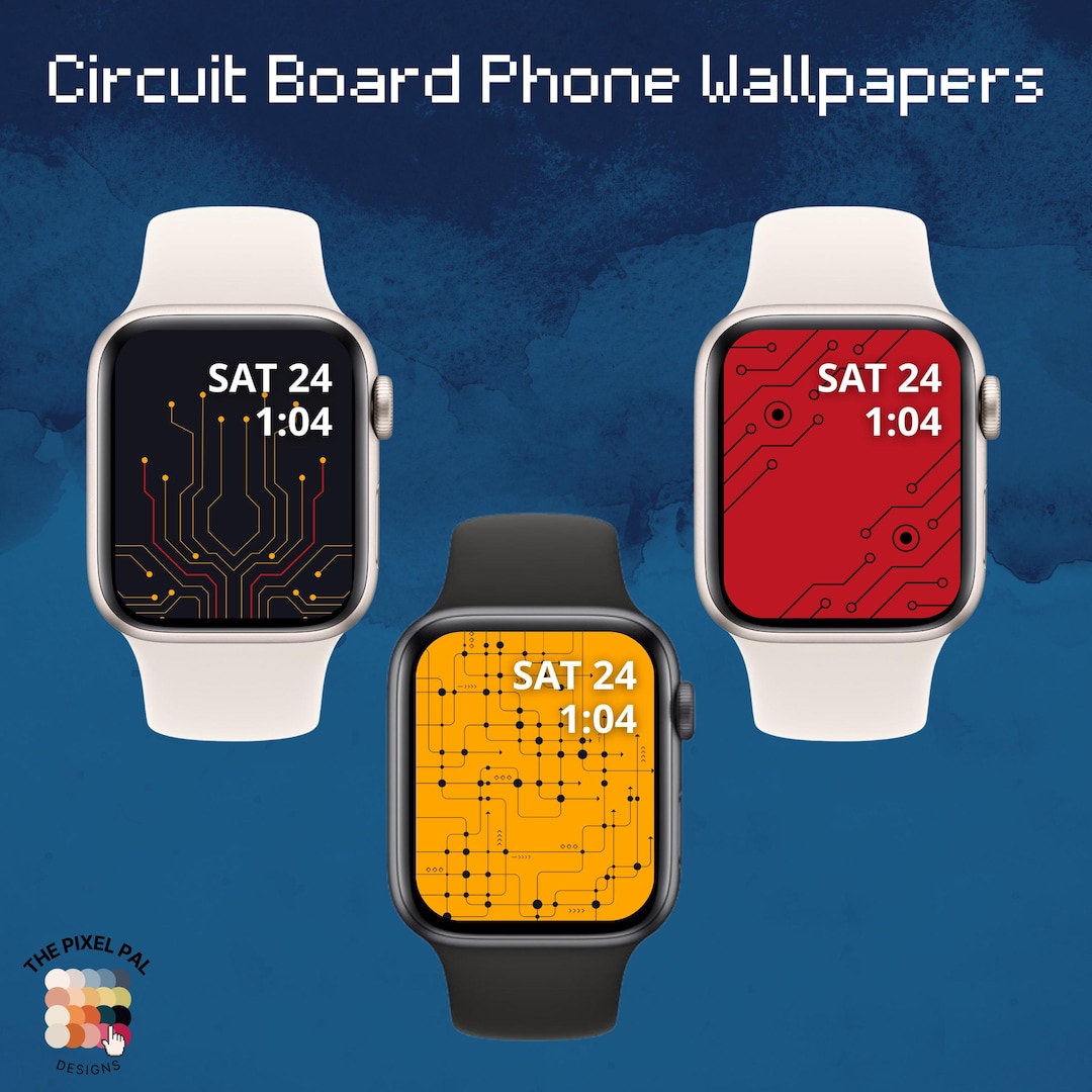 Circuit Board Apple Watch Wallpaper Set | Tech-inspired Digital Faces ...