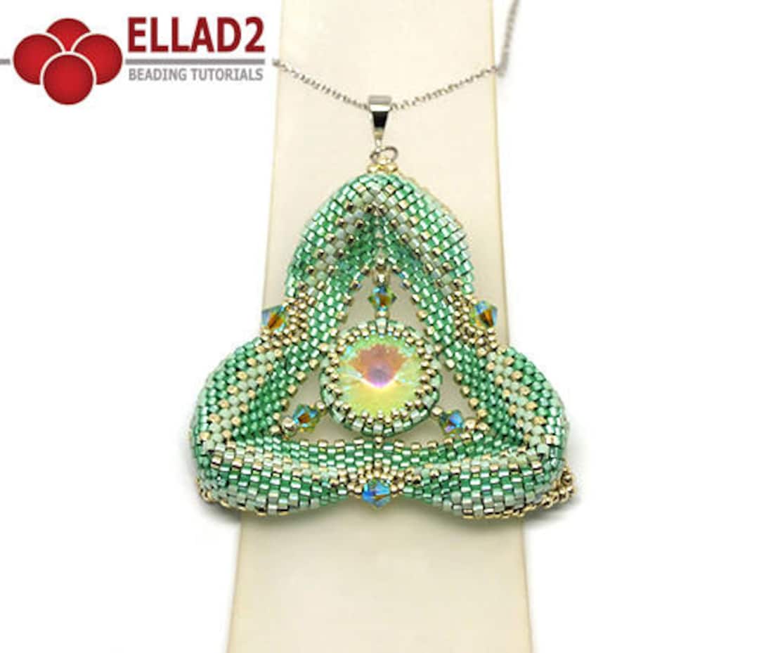Tutorial Minty Triangle Pendant-peyote Stitched Triangle Pendant ...