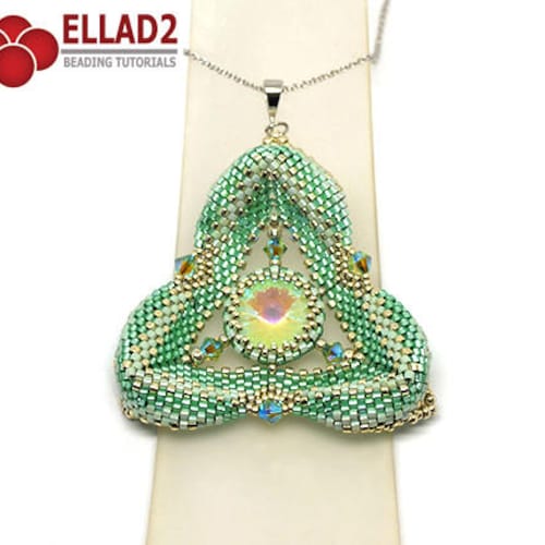 Tutorial Minty Triangle Pendant-peyote Stitched Triangle - Etsy