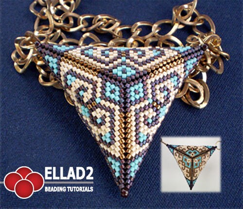 TUTORIAL Peyote Triangle Two-sides - Beading Tutorial, Beading Pattern ...