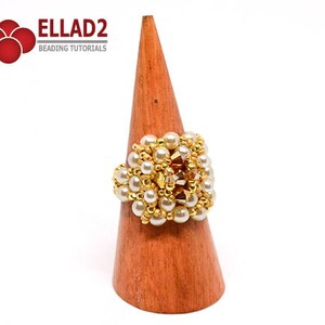 Tutorial Vava Ring - Beading Tutorial, Beading Pattern, Ring Tutorial, Instant Download, Design ...