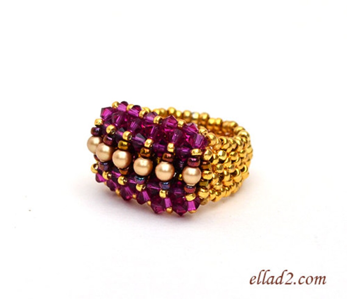 Tutorial Ring Malina Beading Pattern Instant Download PDF - Etsy
