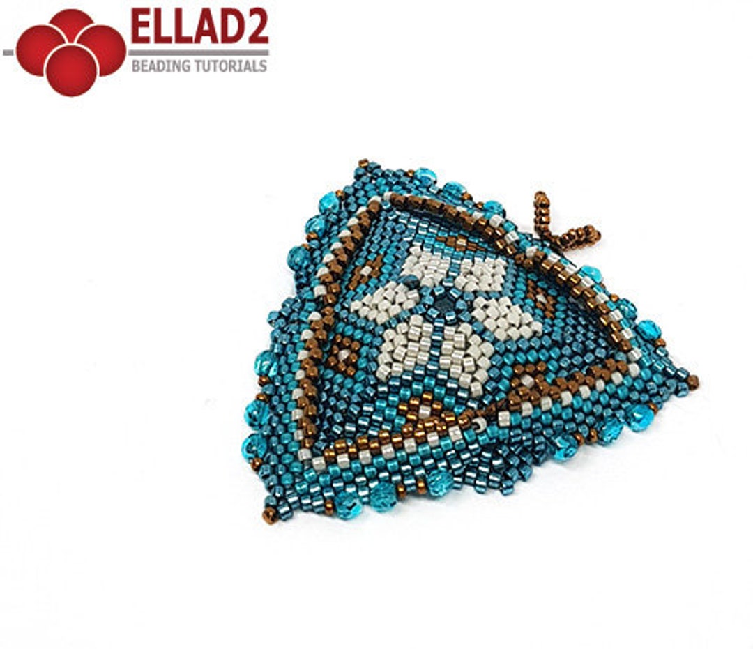 Tutorial Trillium Pendant - Beaded Triangle, Peyote Stitched Triangle ...