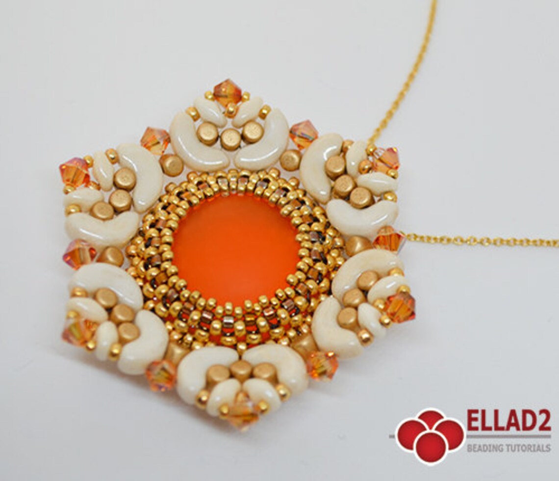 Tutorial Dahlia Pendant-beading Tutorial Pendant Tutorial - Etsy