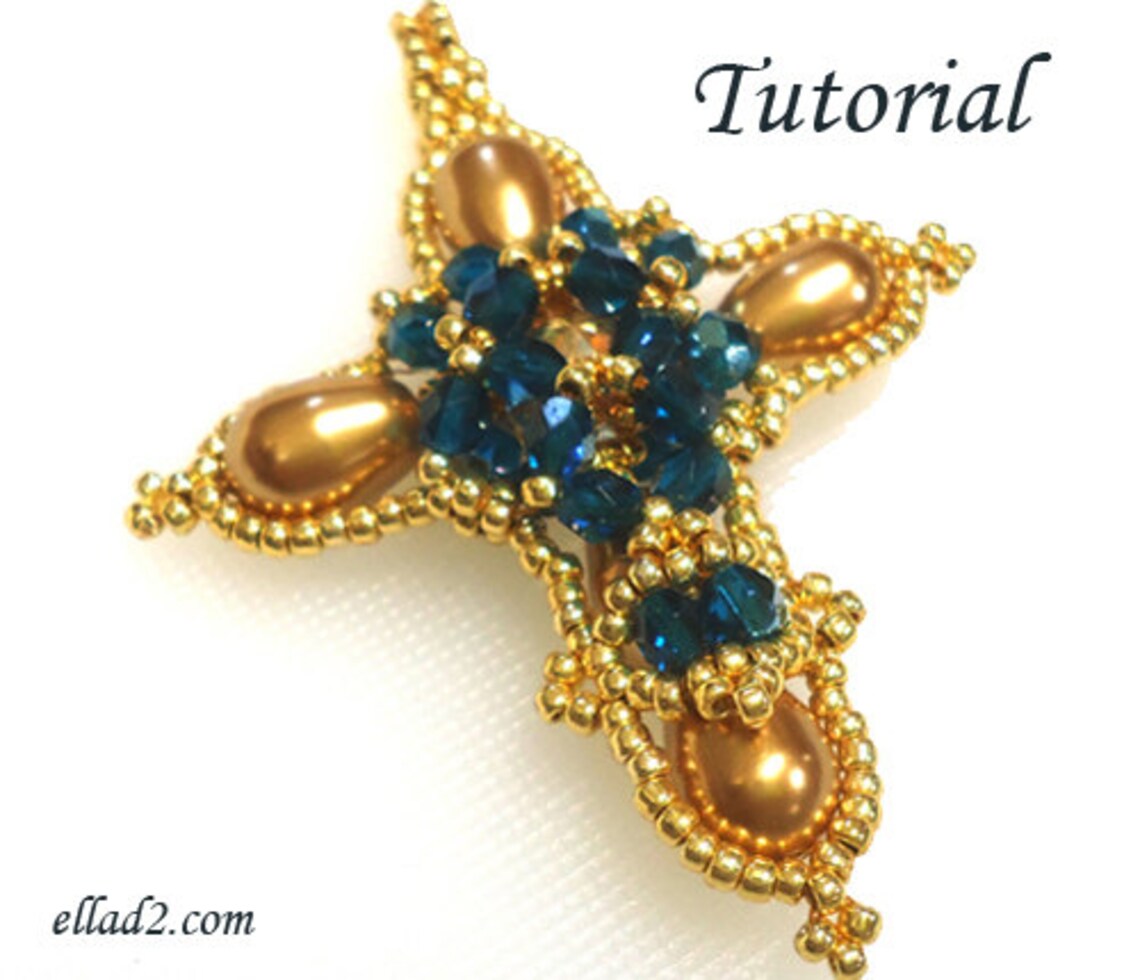 Tutorial Cross Pendant Beading Pattern PDF - Etsy