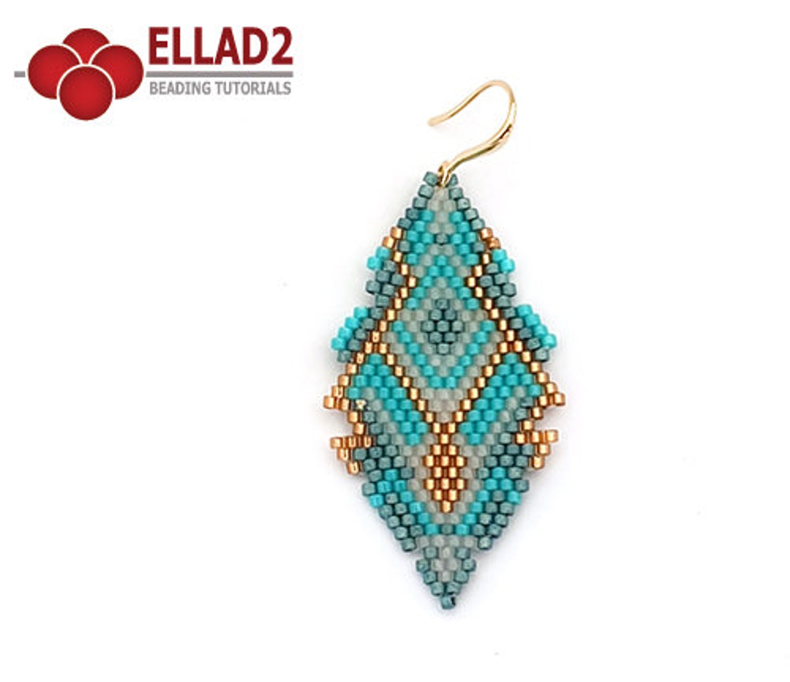 Beading Pattern Brick Stitch Earrings Beading Pattern Brick - Etsy