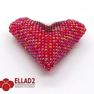 Tutorial 3D Heart in Peyote Stitch - Beading Tutorial, Heart, Beaded ...