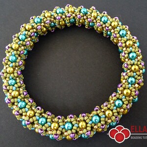 Tutorial Joyful Netted Bangle - Beading Pattern Bracelet PDF - Etsy