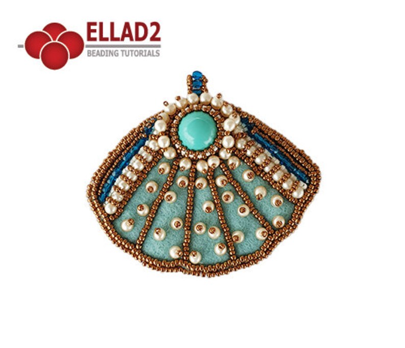 Beading Tutorial Royal Shell Pendant Bead Embroidery - Etsy