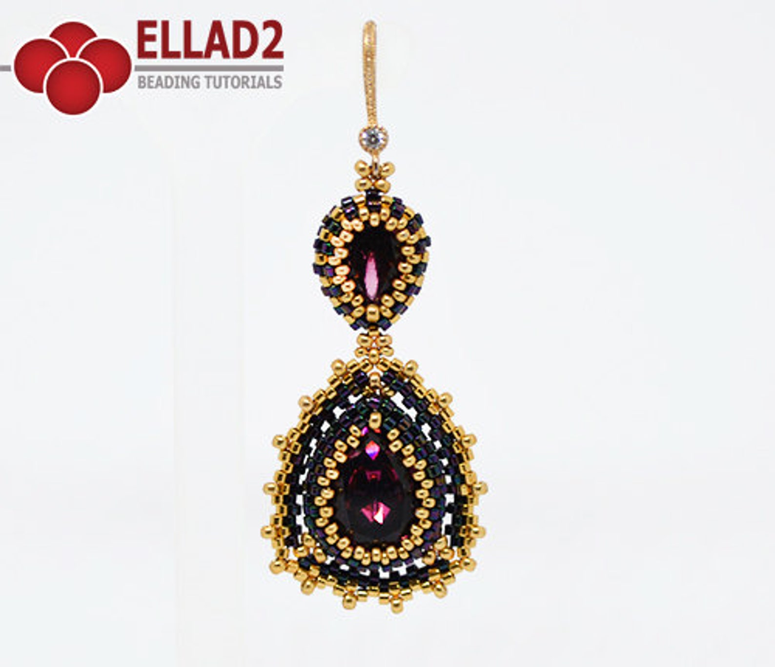 Tutorial Ona Earrings - Beading Tutorial, Beading Pattern, Earrings ...