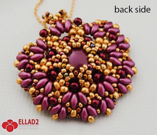Tutorial Keira Pendant - Beading Tutorial, Beading Pattern, Ellad2 ...