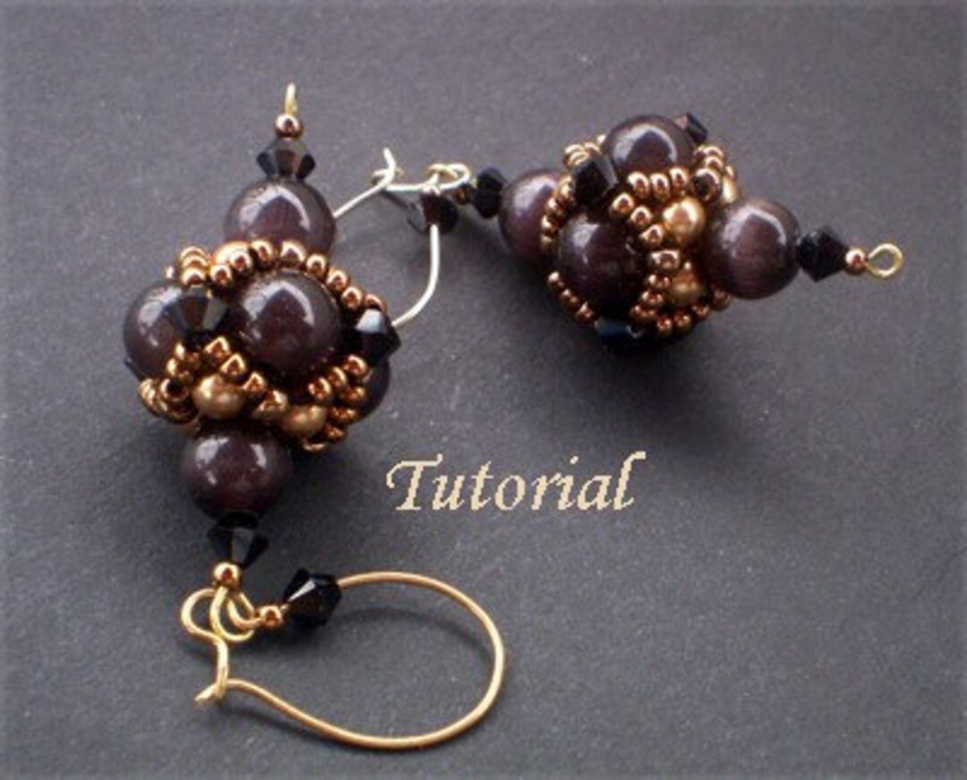TUTORIAL Beaded Bead Earrings Two - Beaded Bead, Beading Tutorials ...