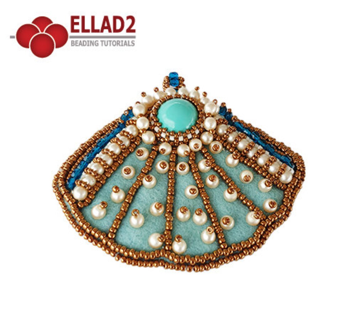 Beading Tutorial Royal Shell Pendant Bead Embroidery - Etsy