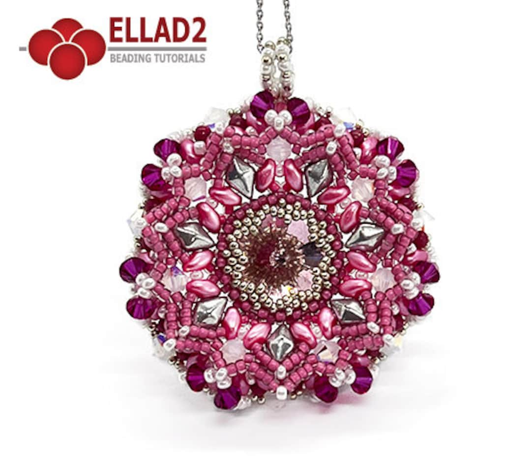Tutorial Bourbon Rose Pendant - Beading Tutorial, Instant Download, PDF ...
