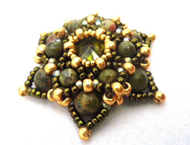 Tutorial Unakite Pendant Beading Pattern Pdf - Etsy