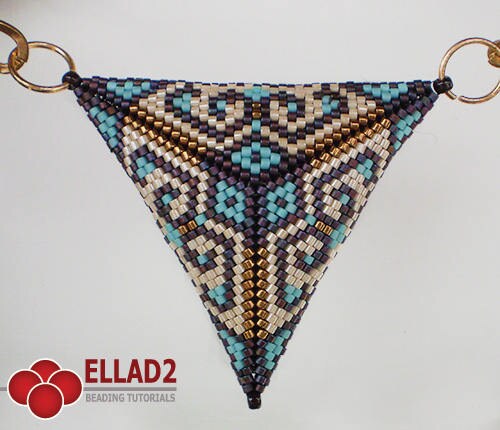 TUTORIAL Peyote Triangle Two-sides - Beading Tutorial, Beading Pattern ...