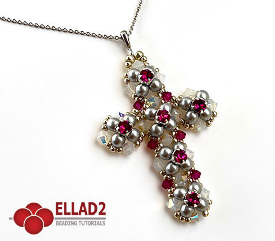 Beading Tutorial Cross Pendant or Earrings or Both - Beading Tutorial ...