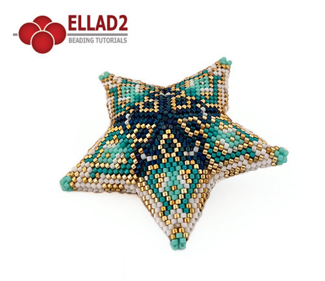 Beading Pattern 3D Star in Peyote Stitch Beadwoven Star - Etsy