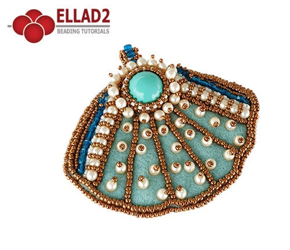 Beading Tutorial Royal Shell Pendant Bead Embroidery | Etsy