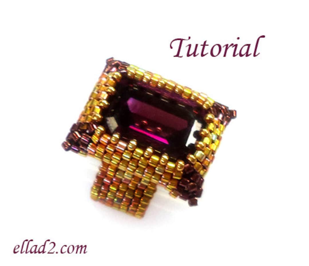 Tutorial Fancy Rectangle Ring - Beading Patterns PDF - Etsy