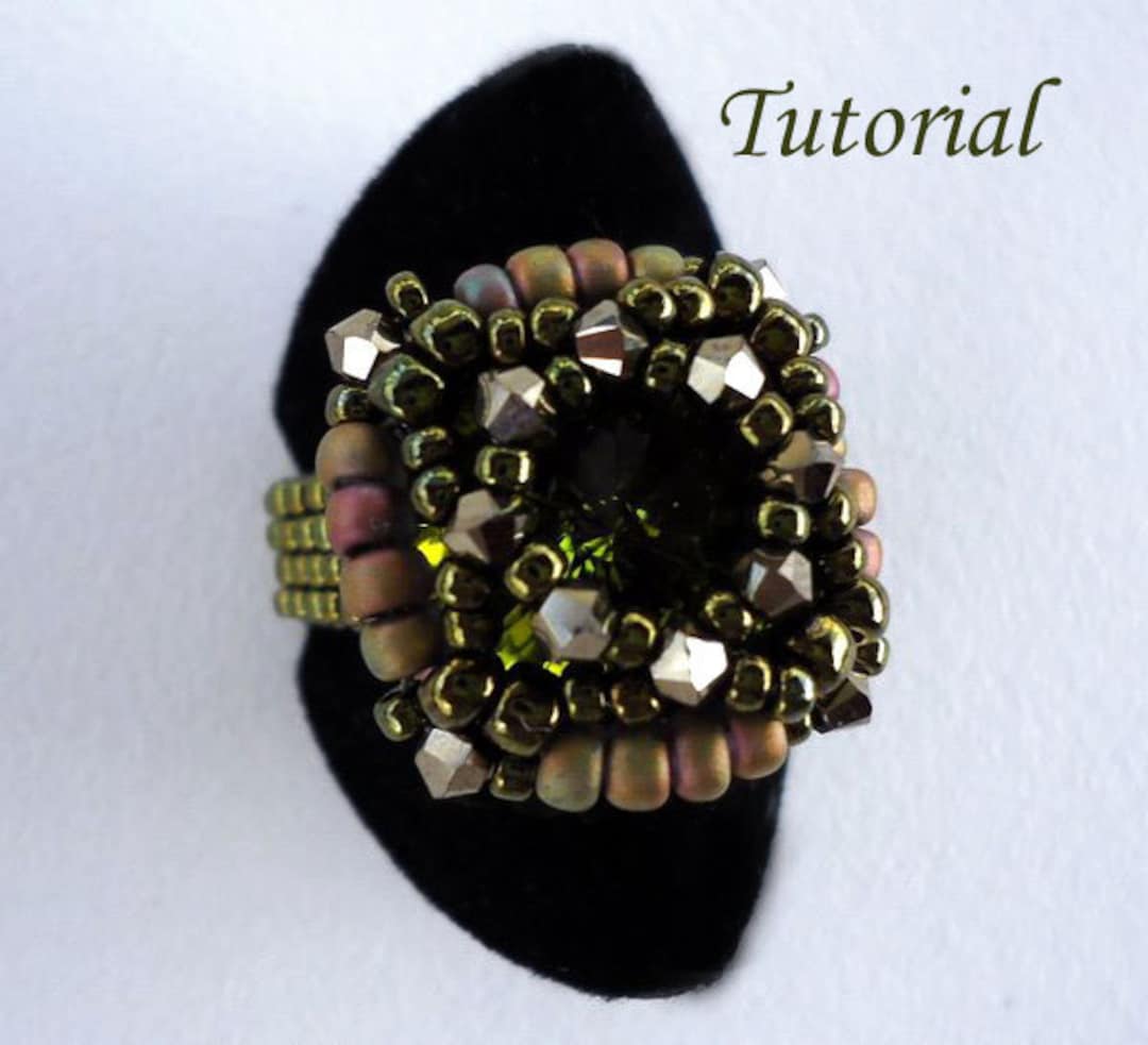 Tutorial Green Rivoli Ring - Bead Patterns - Etsy