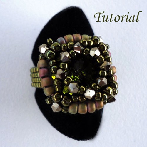 Tutorial Green Rivoli Ring Bead Patterns - Etsy