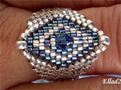TUTORIAL Silver Blue...ring Bead Pattern - Etsy
