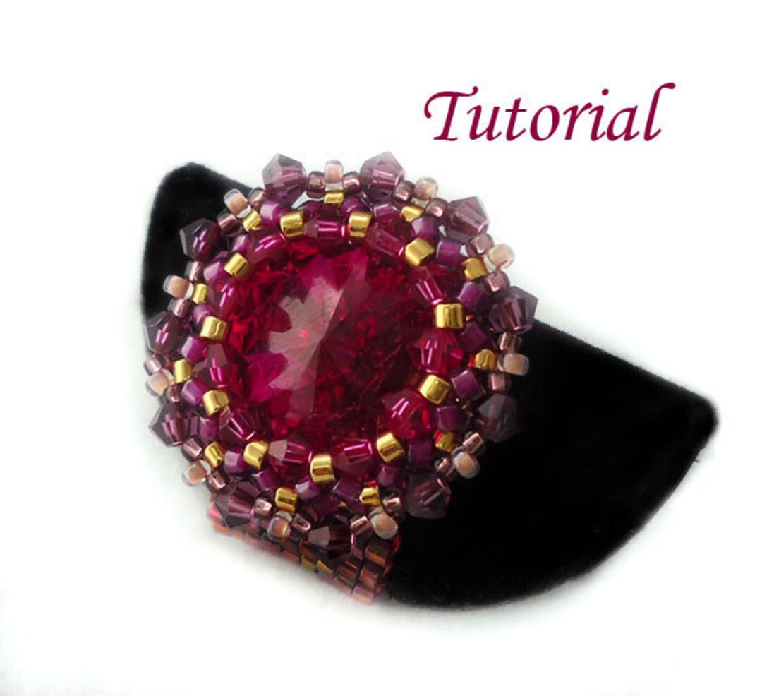 Tutorial Pink Bling Ring - Beading Patterns PDF - Etsy
