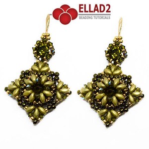 Tutorial Priya Earrings - Beading Tutorial, Beading Patterns, Swarovski ...
