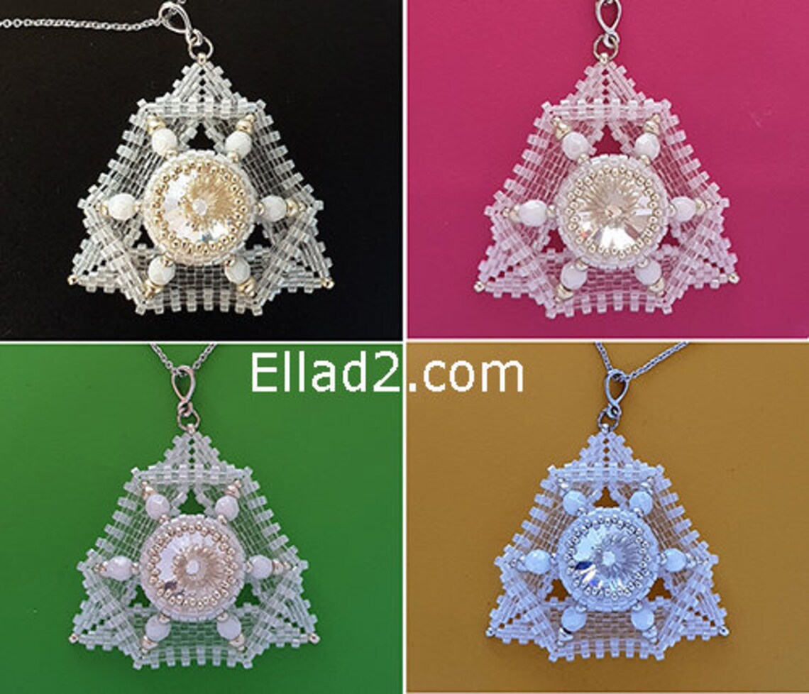 Beading Tutorial Hex Triangle Pendant Beading Pattern - Etsy