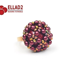 Tutorial Dome Ring - Beading Tutorial, Beading Pattern, Instant Download, Pdf, Ellad2 - Etsy