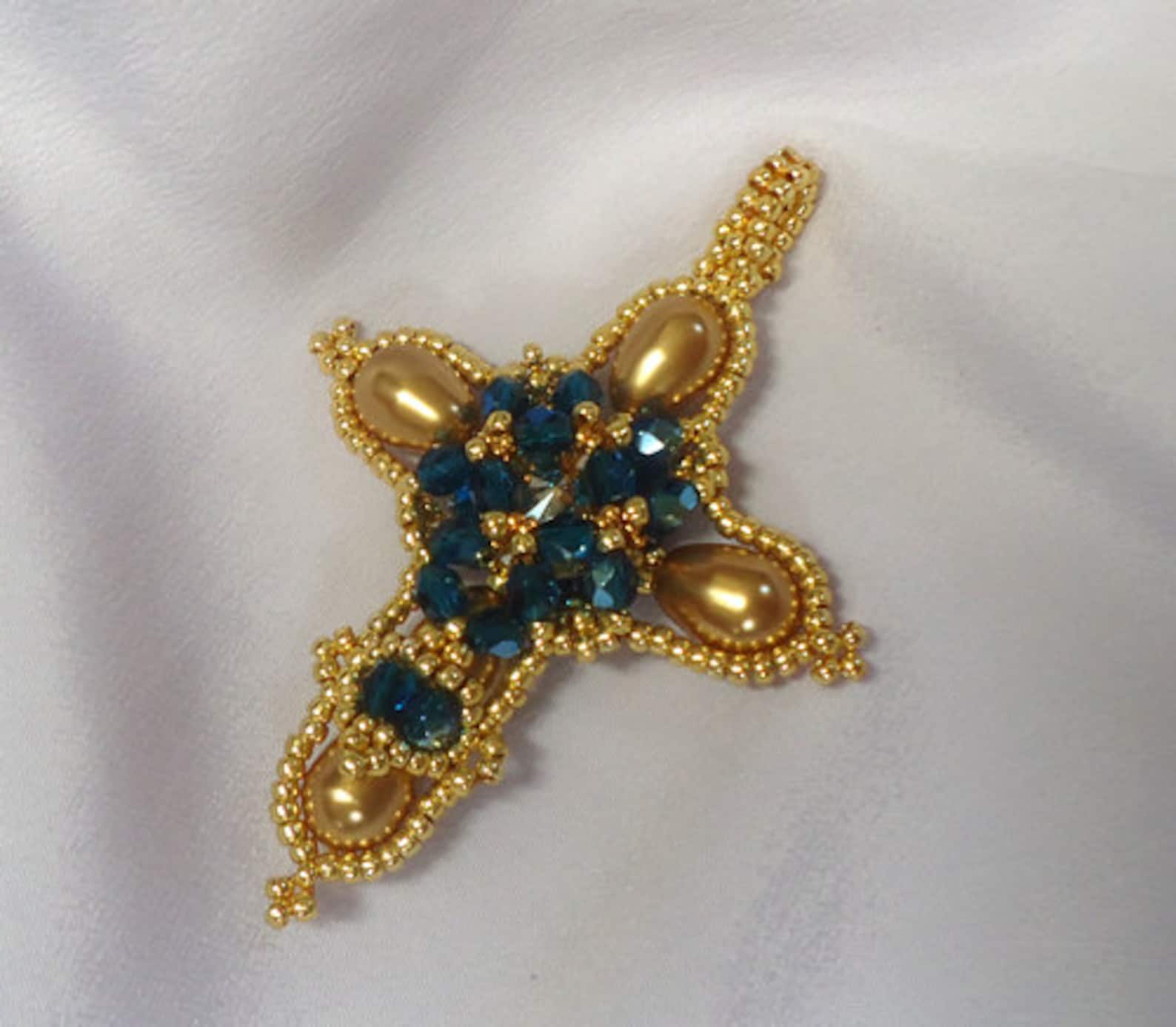 Tutorial Cross Pendant Beading Pattern PDF - Etsy