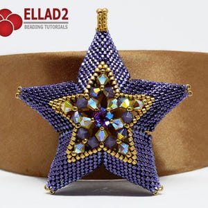 Tutorial Sparkle Star - Beadwoven Star, Beading Tutorial, Beading ...