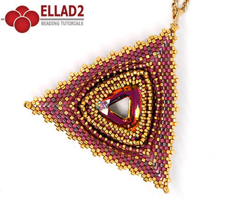 Tutorial Maya Triangle Pendant in Peyote Stitch Beading | Etsy