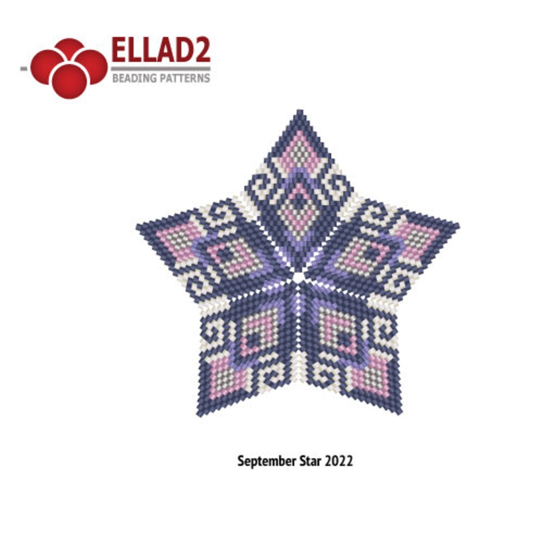 Beading Pattern September Star 2022 - Beading Pattern, 3D Peyote Star ...