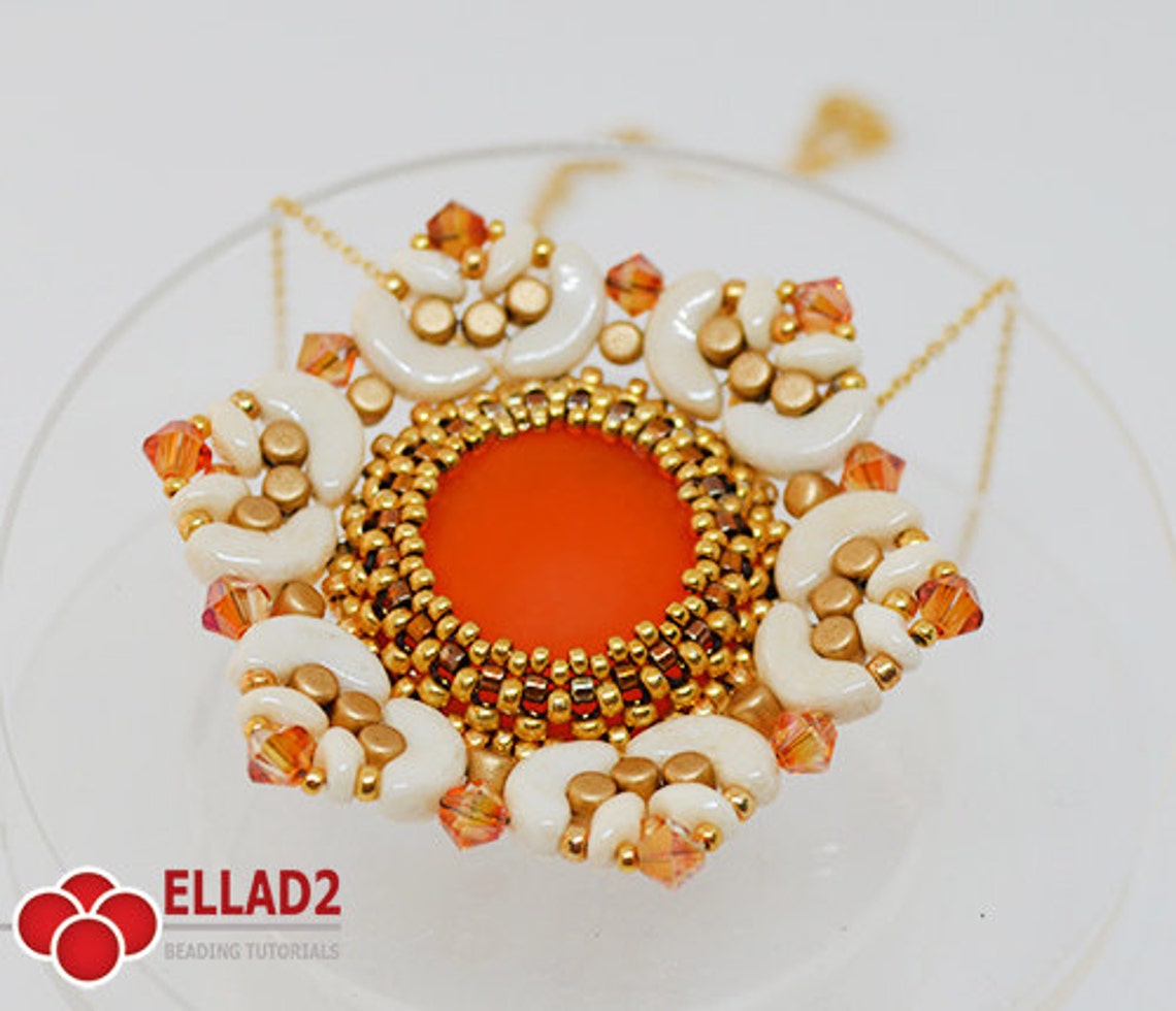 Tutorial Dahlia Pendant-beading Tutorial Pendant Tutorial - Etsy