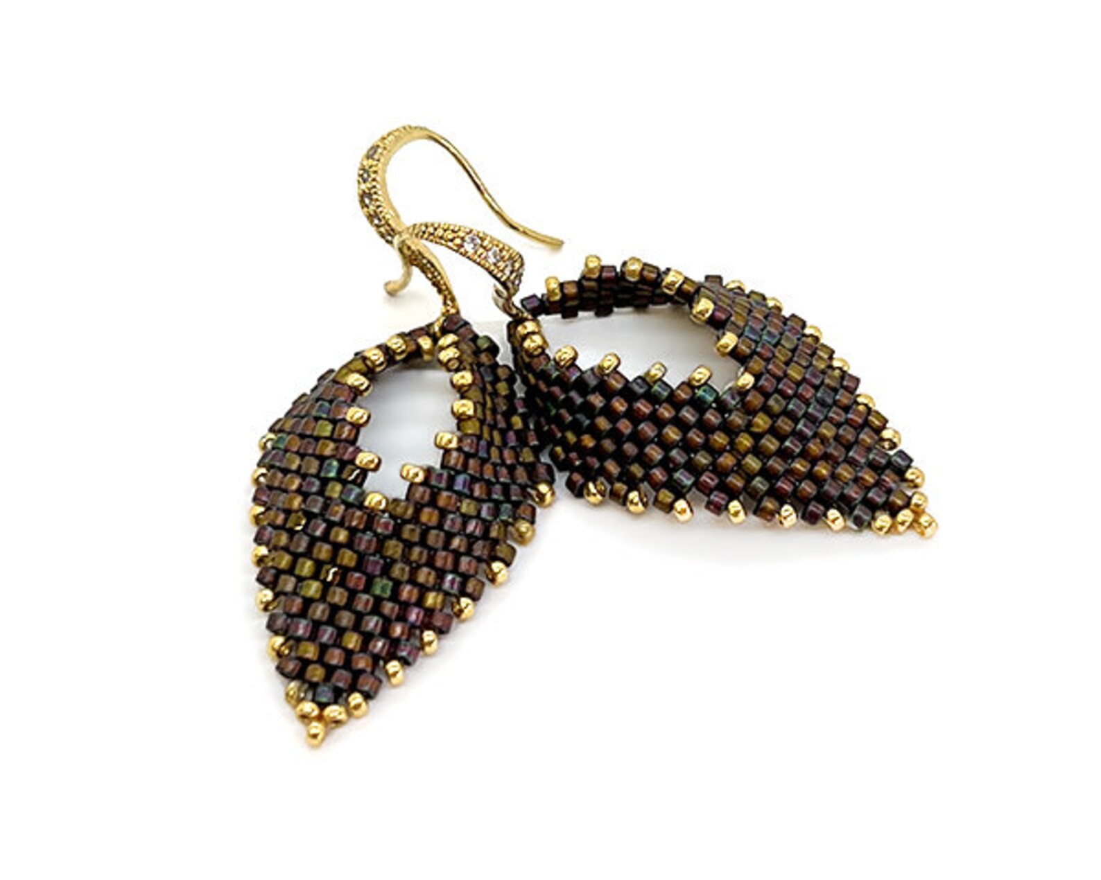 TUTORIAL Russian Leaf Earrings Bead Pattern, Instant Download, PDF File ...