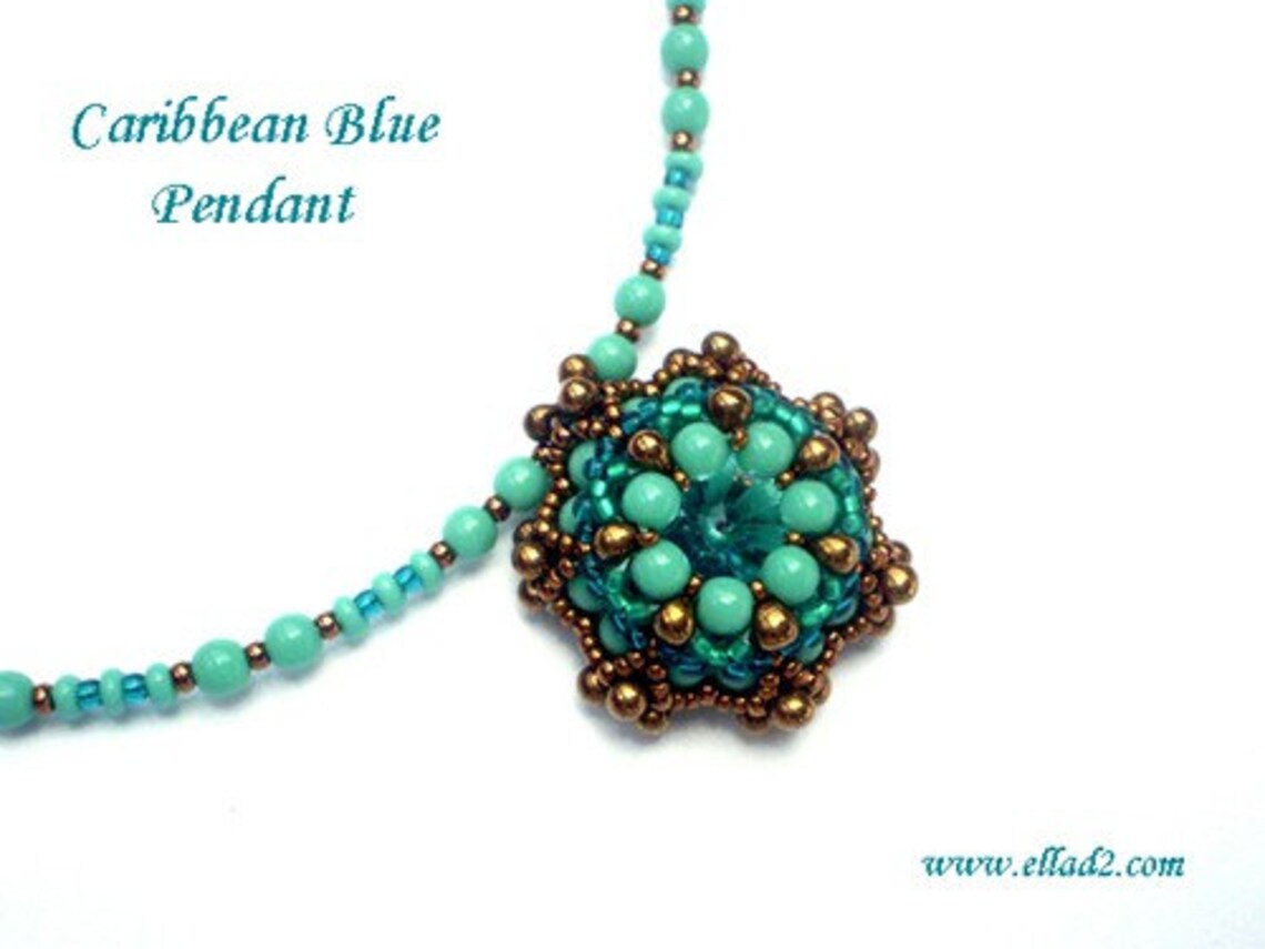 TUTORIAL Caribbean Blue Pendant - Bead Pattern - Etsy