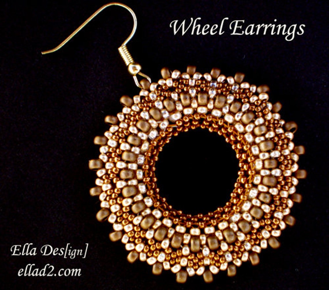TUTORIAL Wheel Earrings Bead Pattern PDF - Etsy